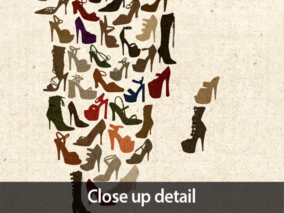 Ladies Shoes Map of the World Map Art Print 427 - Etsy