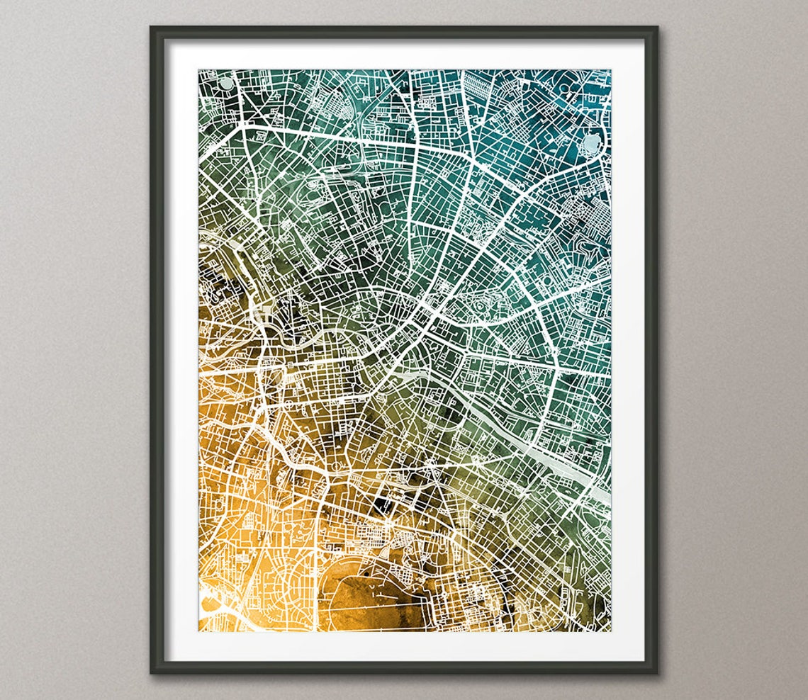 Berlin Map Berlin Germany City Map Art Print 3219 - Etsy
