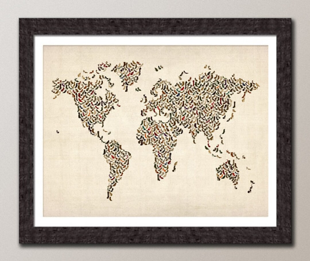 Ladies Shoes Map of the World Map Art Print 427 - Etsy