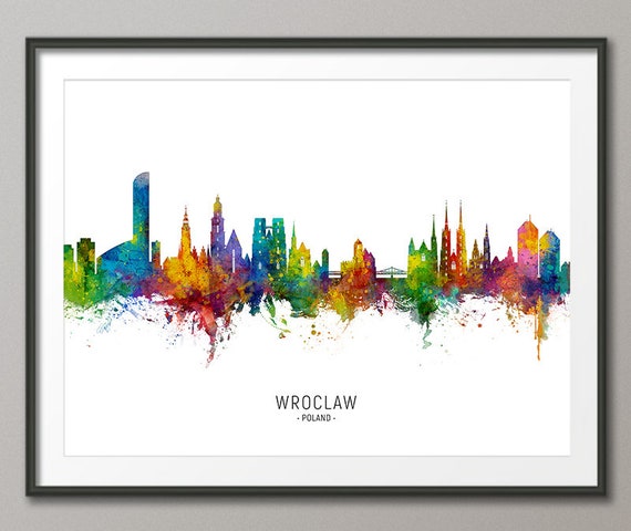 Wroclaw Skyline Poland Cityscape Painting Art Print Poster CX - Etsy