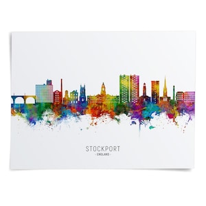 Stockport Skyline, Stockport England Cityscape Art Print Poster CX ...