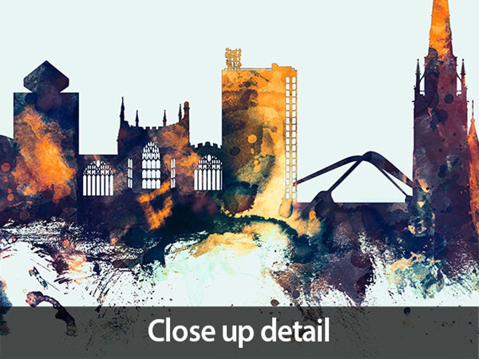 Coventry Skyline Coventry England Cityscape Art Print 1840 - Etsy