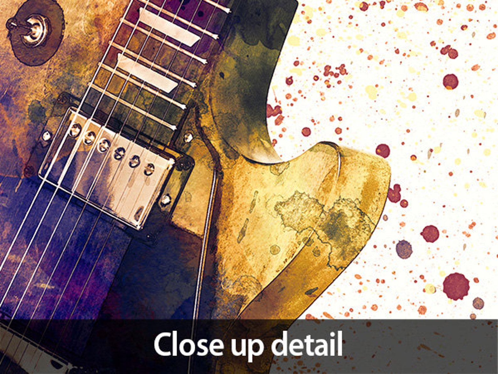 Electric Guitar Abstract Watercolor Music Instrument Art - Etsy