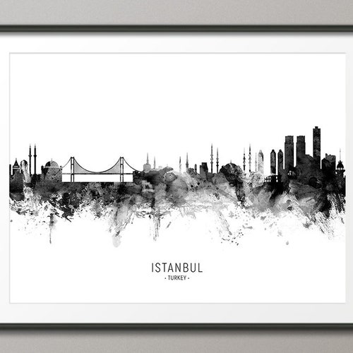 Istanbul Skyline Istanbul Turkey Cityscape Art Print Poster - Etsy