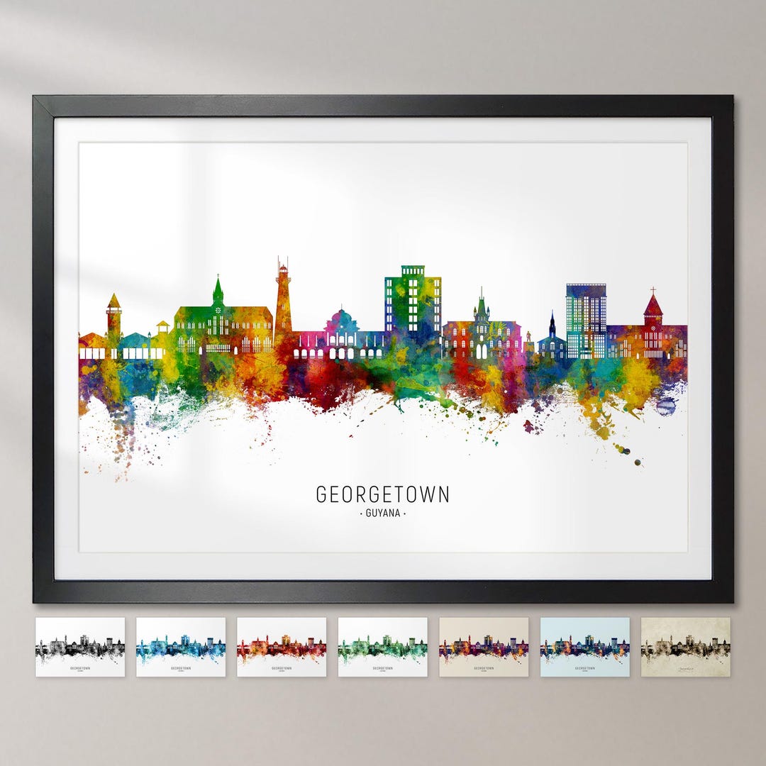 Georgetown Skyline, Georgetown Guyana Cityscape Art Print Poster CX ...