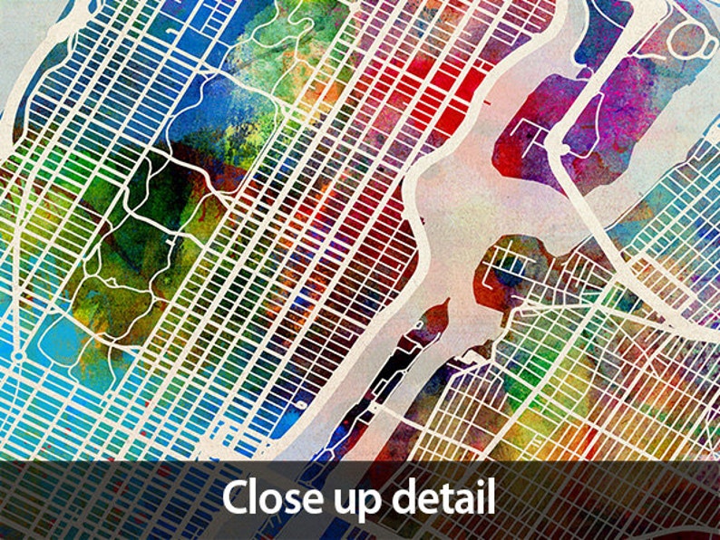 New York City Street Map USA Art Print 1307 - Etsy