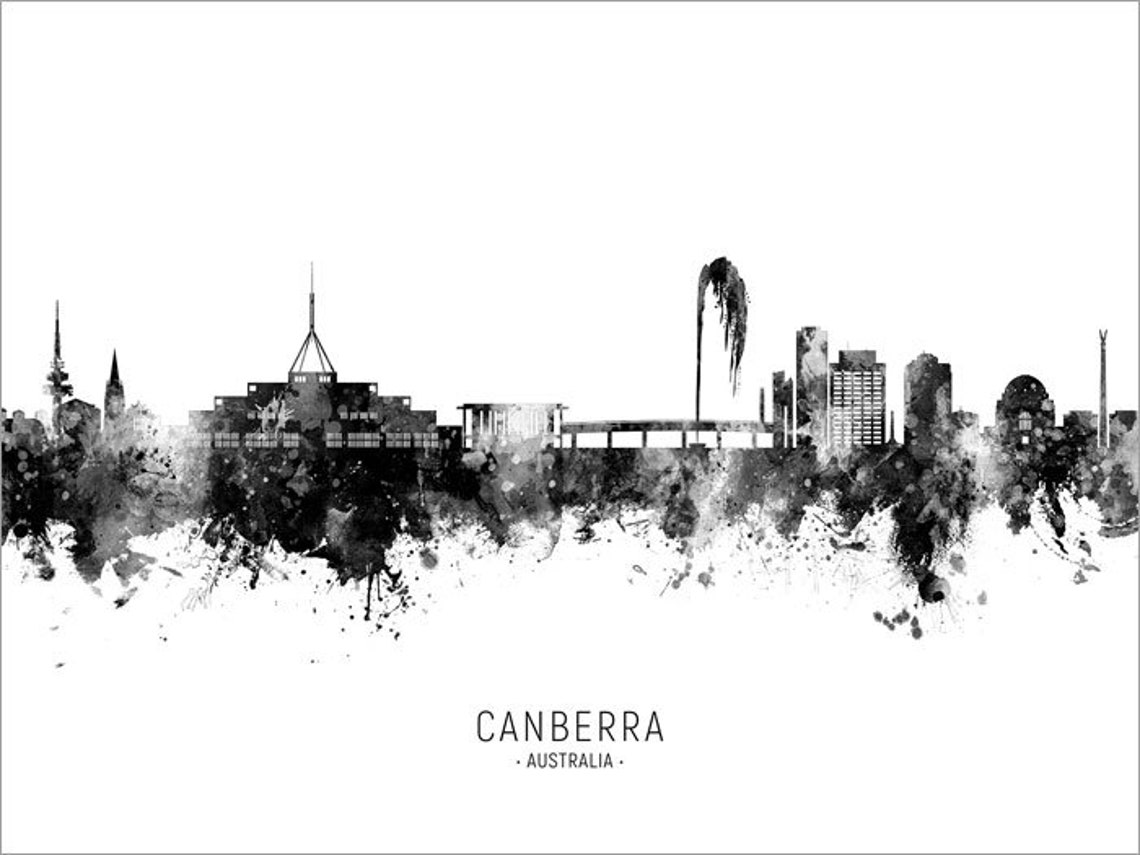 Canberra Skyline Canberra Australia Cityscape Art Print | Etsy