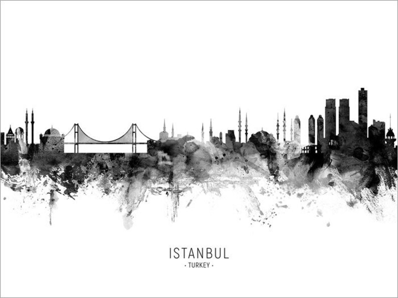 Istanbul Skyline Istanbul Turkey Cityscape Art Print Poster - Etsy