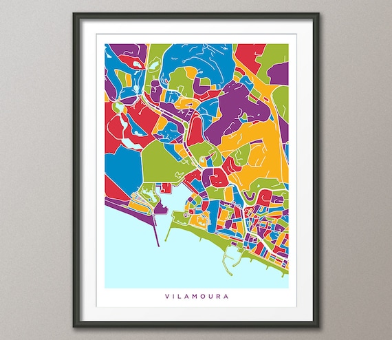 Vilamoura Map Vilamoura Portugal City Map Art Print 4487 | Etsy