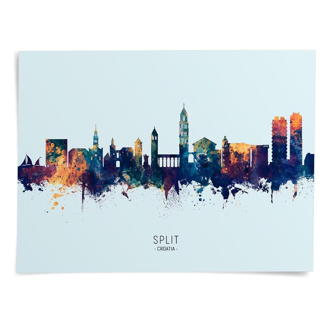 Split Skyline, Croatia - Cityscape Painting Art Print Poster CX (6669 ...