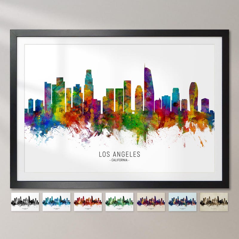 Los Angeles Map Painting Art - Etsy UK