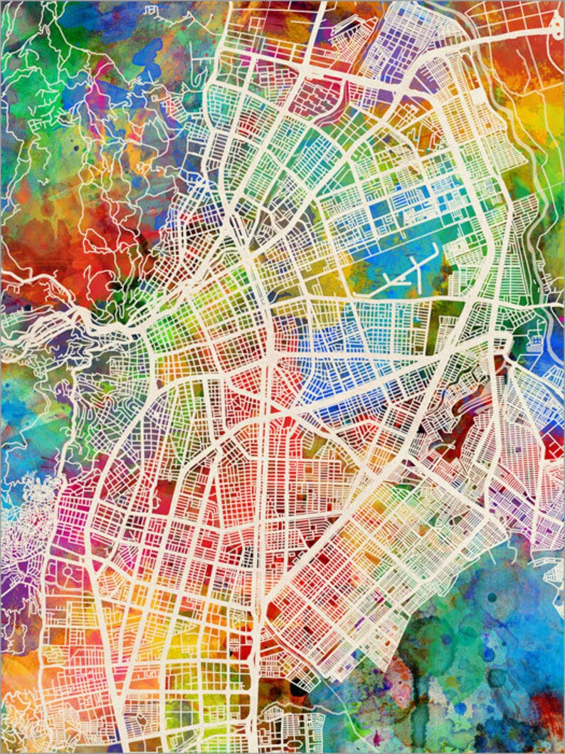 Cali Map, Cali Colombia City Map, Art Print (3176) - Etsy