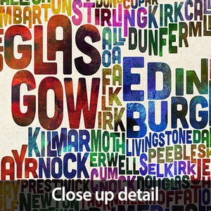 Scotland Typography Text Map, Art Print (1483) - Etsy