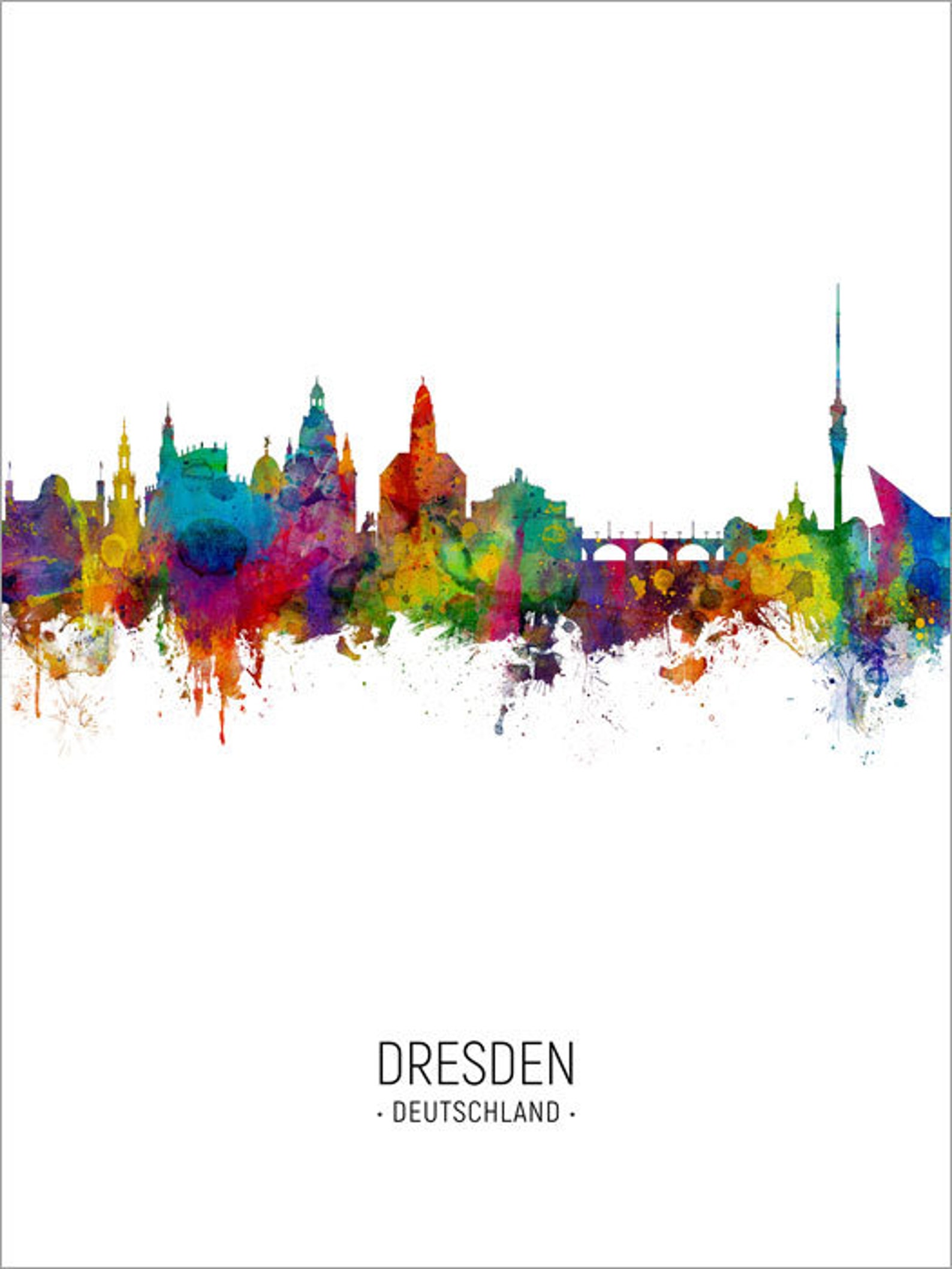 Dresden Skyline Dresden Germany Cityscape Art Print Poster | Etsy