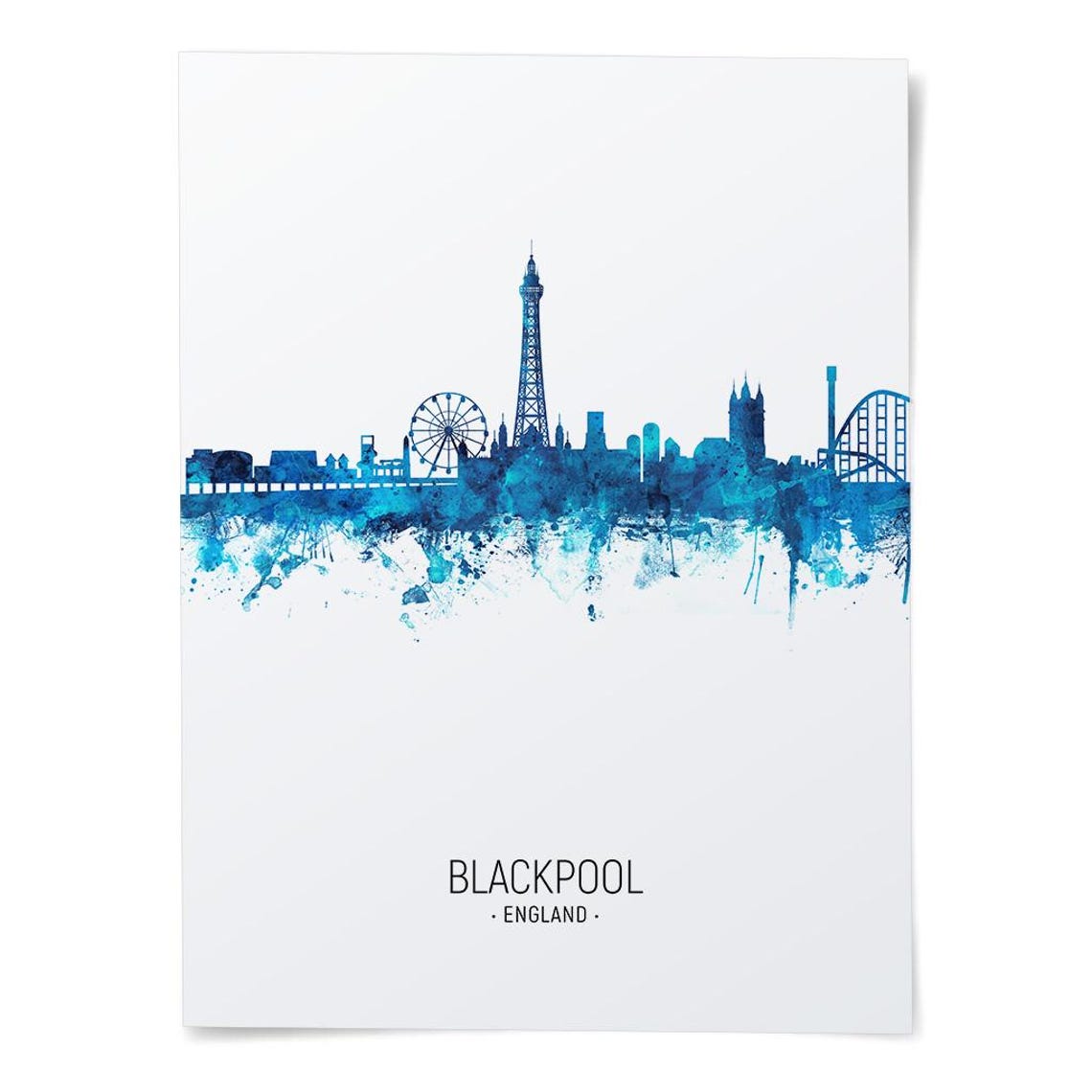 Blackpool Skyline, England Cityscape Art Print Poster Portrait - PX ...