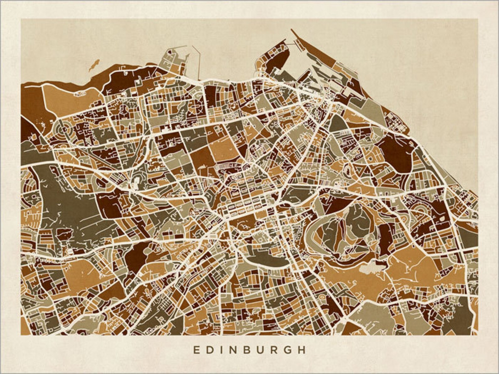 Edinburgh Map Scotland Edinburgh City Street Map Art Print - Etsy UK