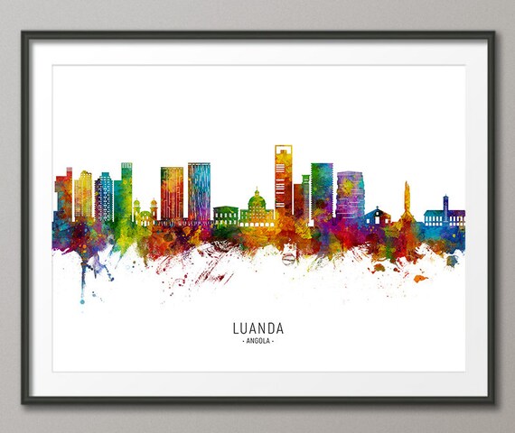 Luanda Skyline Angola Cityscape Painting Art Print Poster CX - Etsy