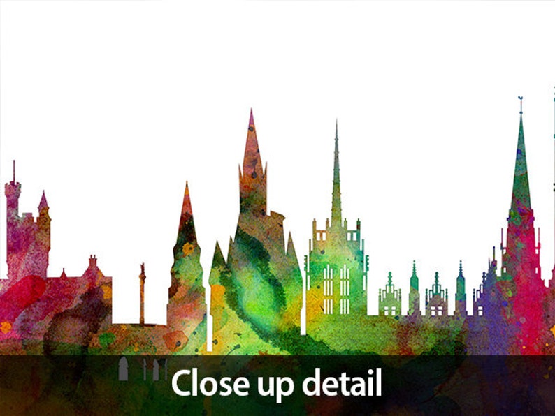 Aberdeen Skyline Aberdeen Scotland Cityscape Art Print Poster | Etsy