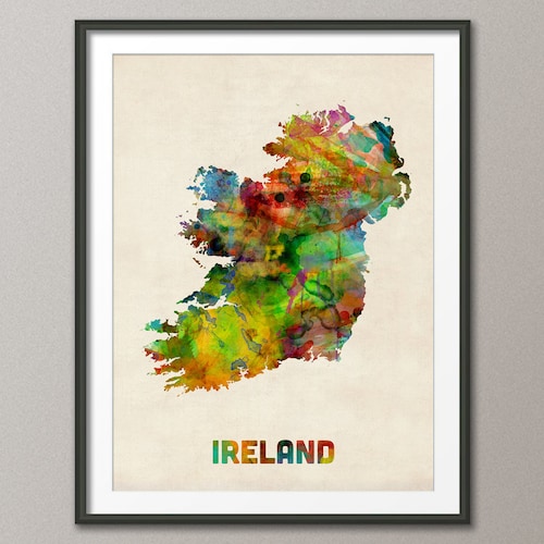 Ireland Map Paint Splashes Art Print 514 - Etsy