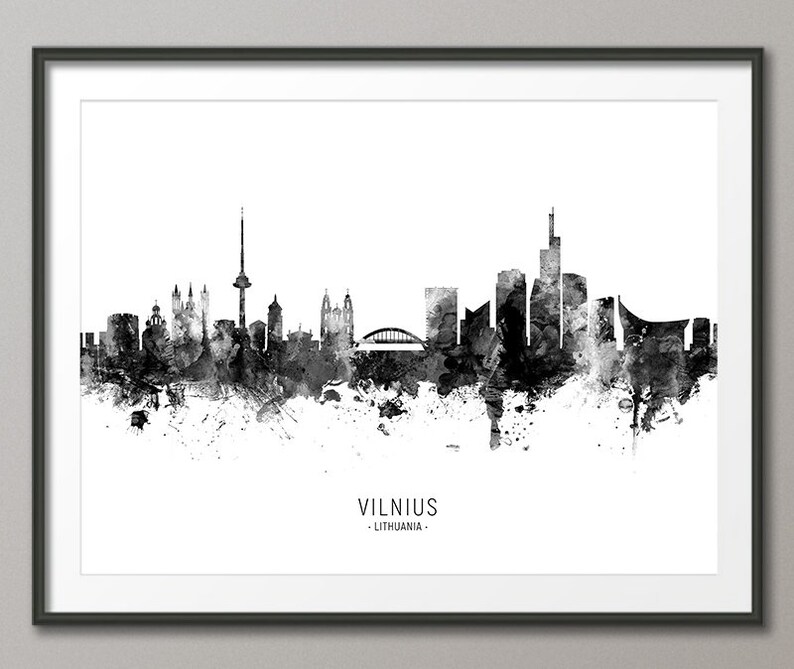 Vilnius Skyline Vilnius Lithuania Cityscape Art Print Poster - Etsy