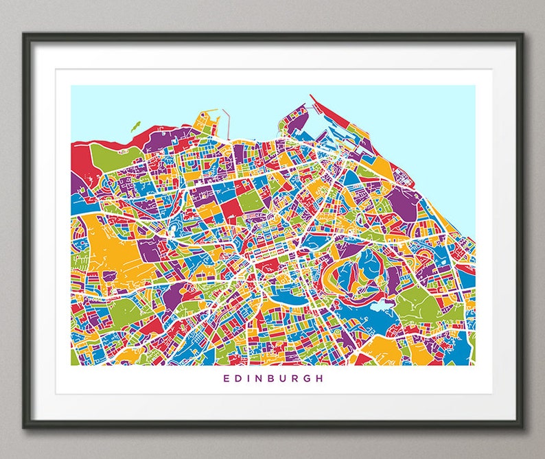Edinburgh Map, Scotland, Edinburgh City Street Map Art Print (1350) - Etsy