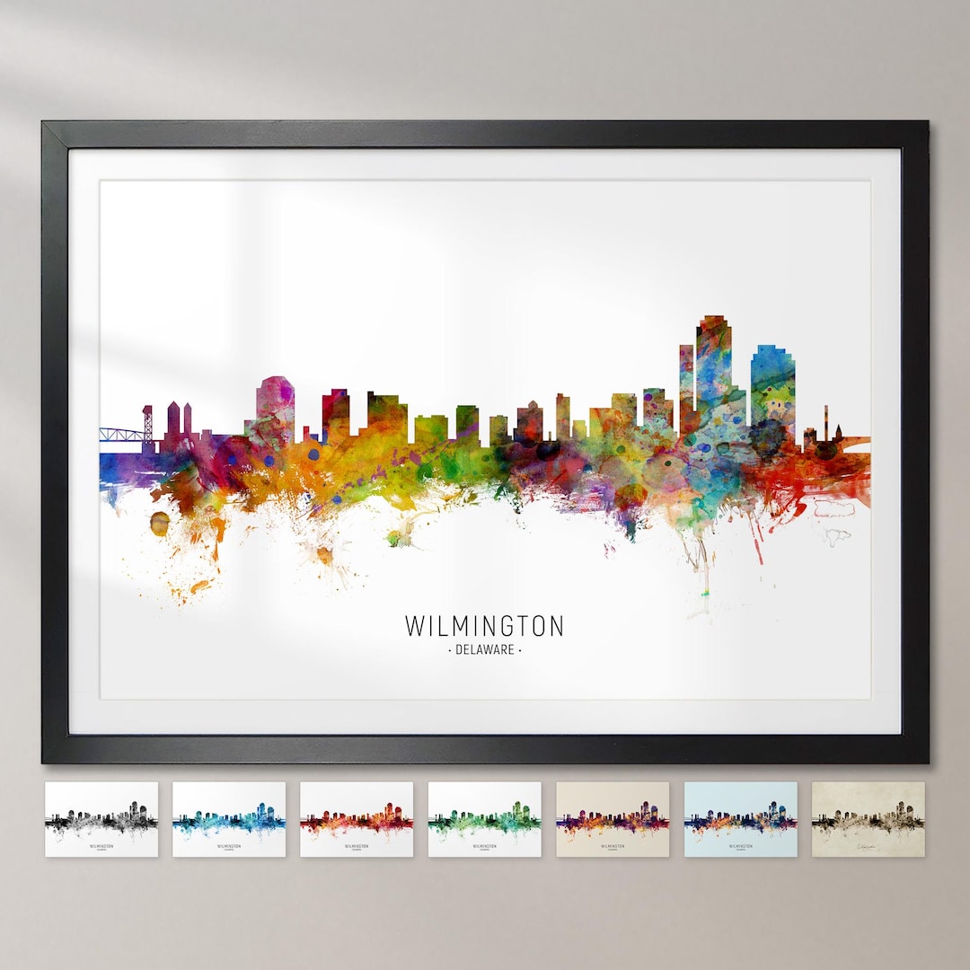 Wilmington Skyline Delaware, Cityscape Painting Art Print Poster CX ...