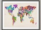 Typographic Text Map of the World Map Art Print 889 - Etsy Israel