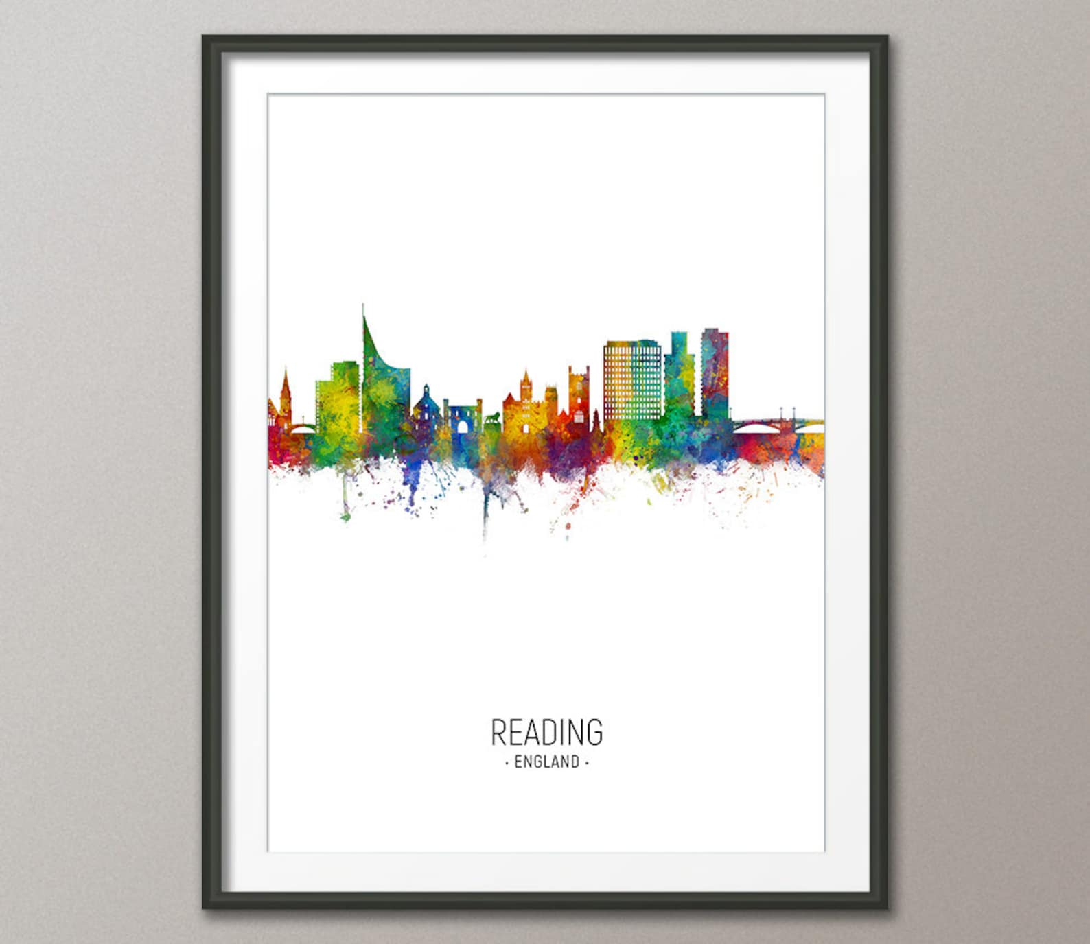 Reading Skyline Reading England Cityscape Art Print Poster - Etsy