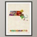 Massachusetts Watercolor Map USA, Art Print JX (392) - Etsy