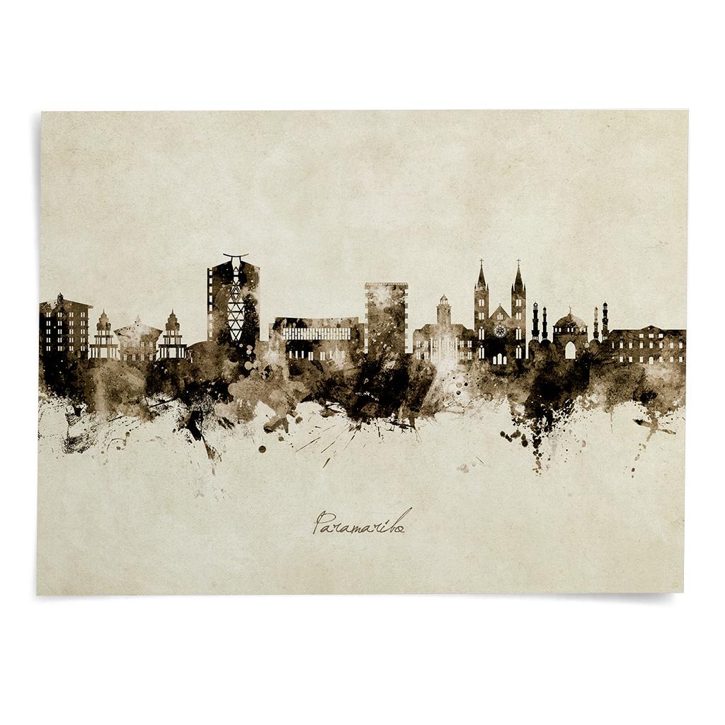 Paramaribo Skyline Suriname, Cityscape Painting Art Print Poster CX ...