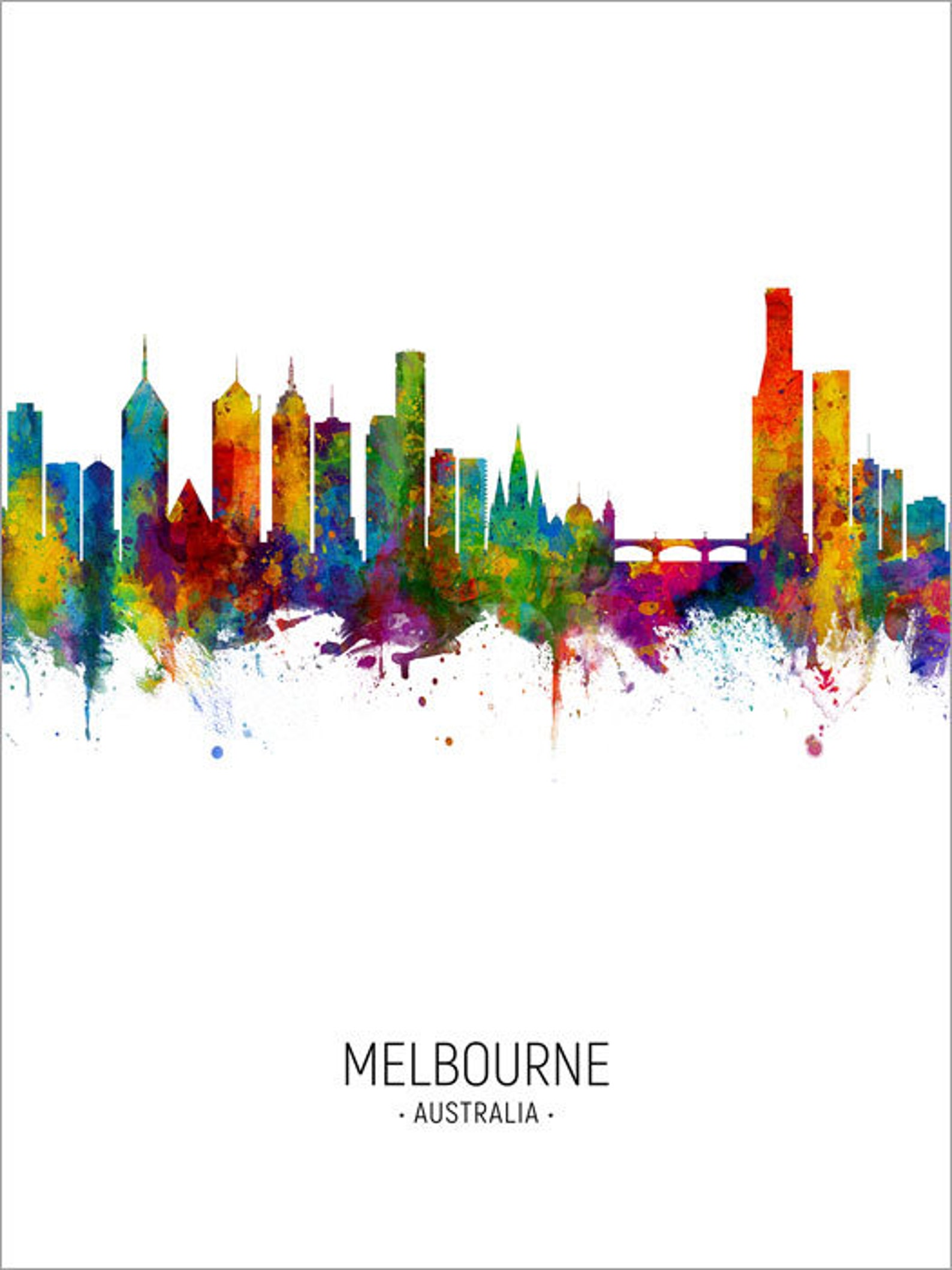 Melbourne Skyline Melbourne Australia Cityscape Art Print | Etsy