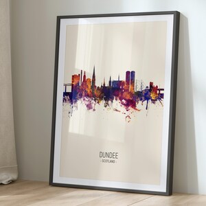 Dundee Skyline, Dundee Scotland Cityscape Art Print Poster Portrait PX ...