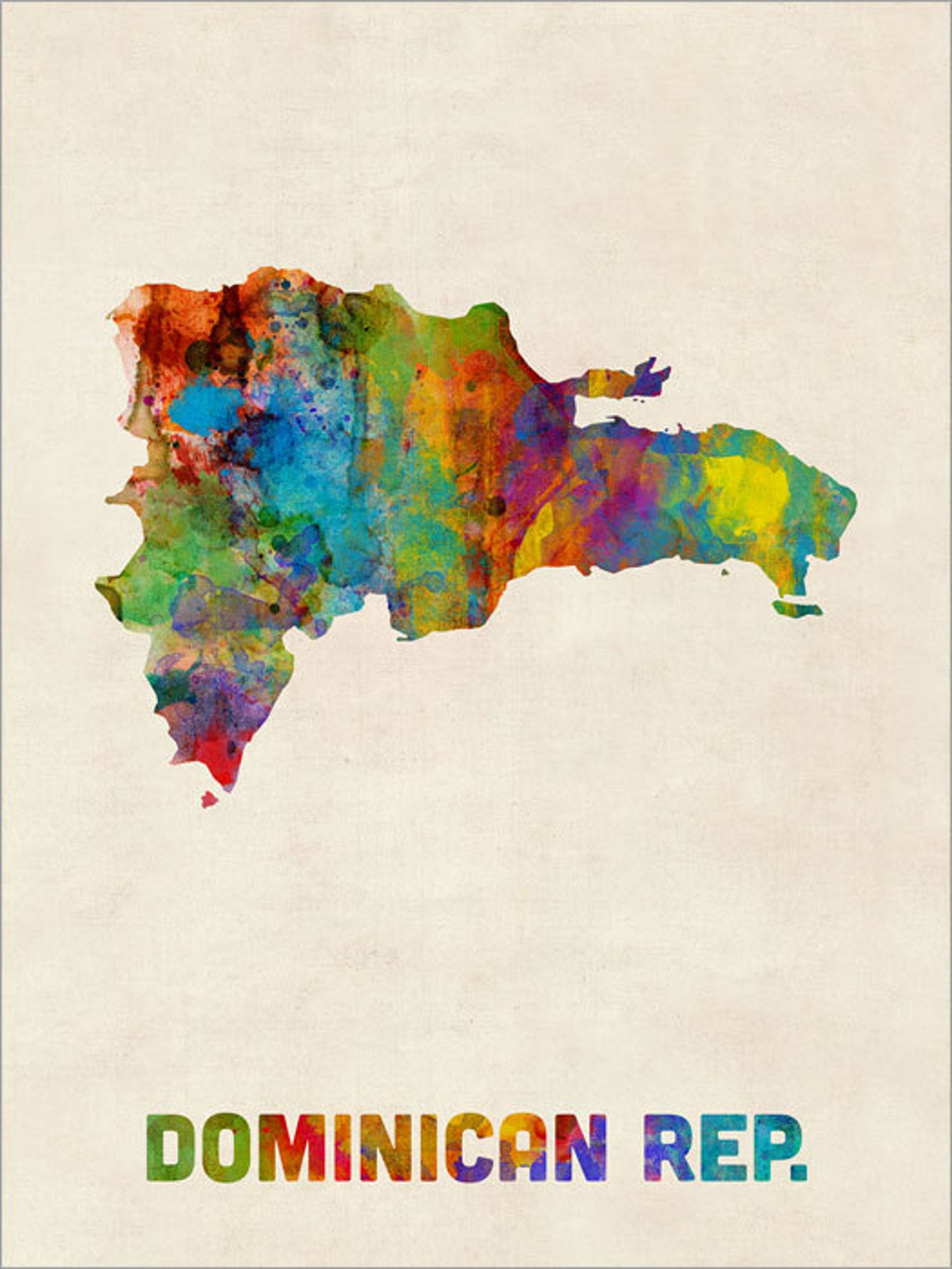 Dominican Republic Watercolor Map Art Print 2117 - Etsy