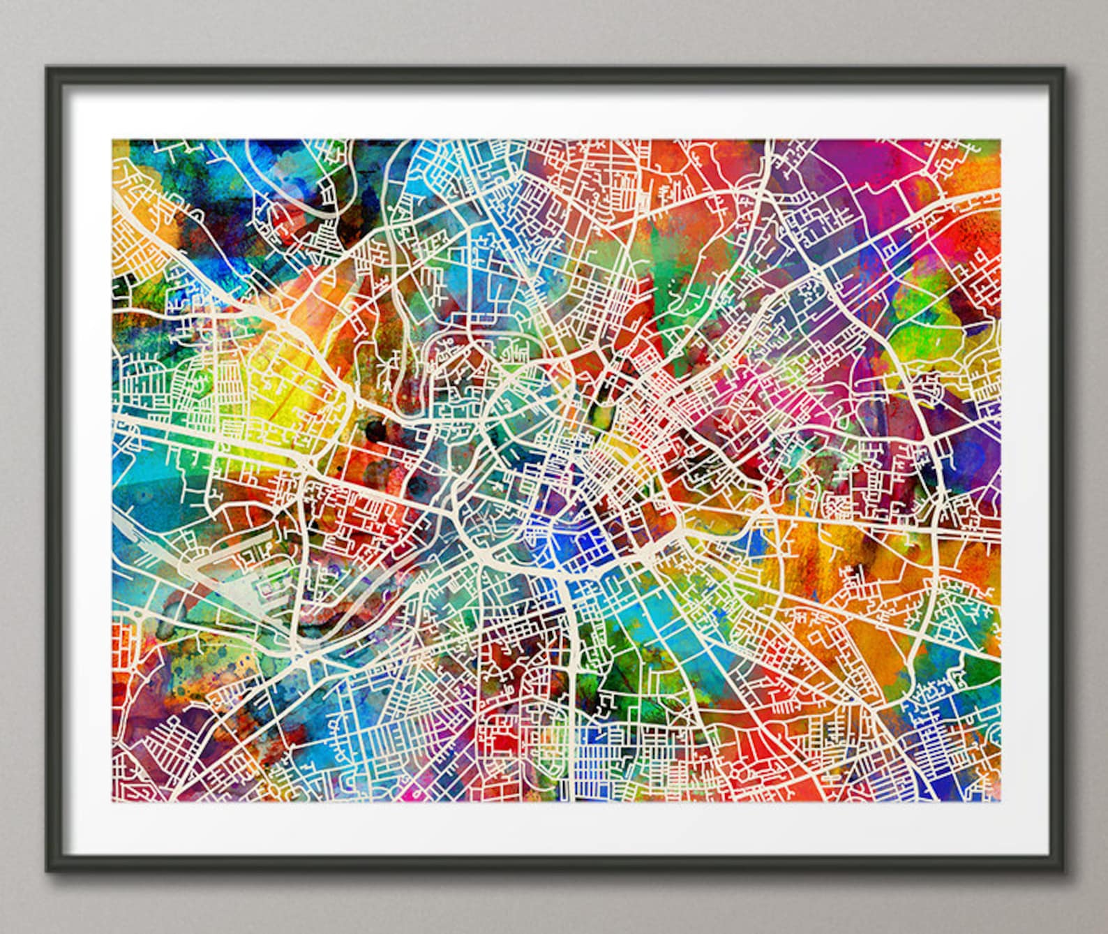 Manchester Map Manchester England City Street Map Art Print - Etsy
