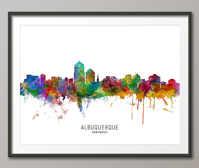 Albuquerque Skyline New Mexico Cityscape Painting Art Print - Etsy