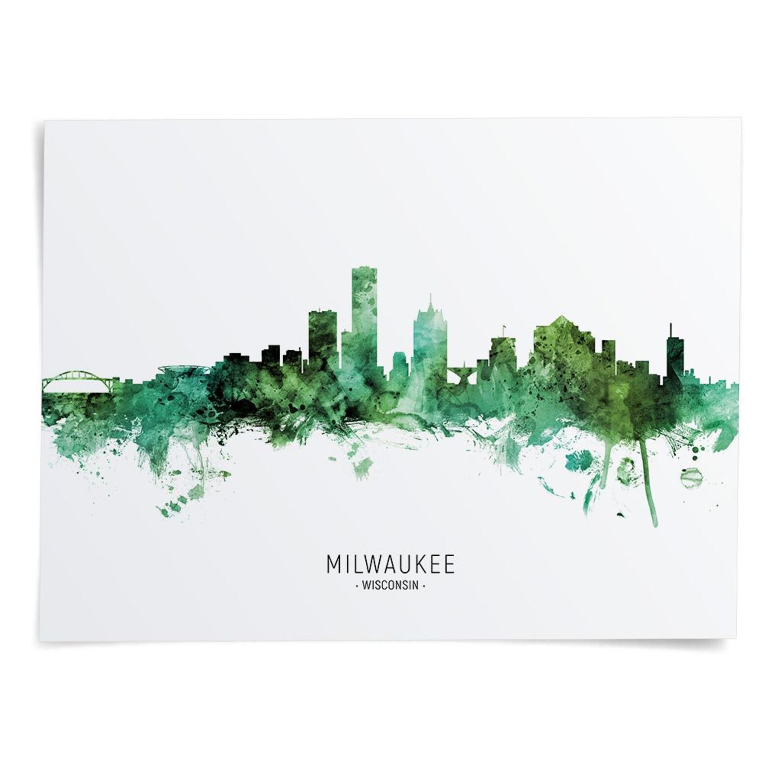 Milwaukee Skyline Wisconsin, Cityscape Painting Art Print Poster CX ...