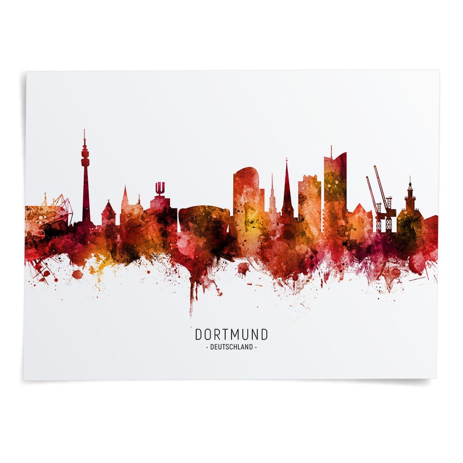 Dortmund Skyline, Deutschland - Cityscape Painting Art Print Poster CX ...