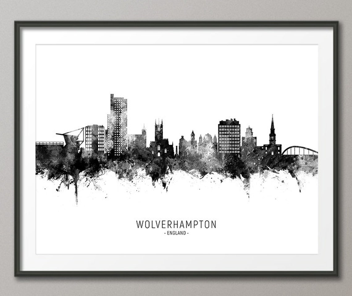 Wolverhampton Skyline Wolverhampton England Cityscape Art - Etsy