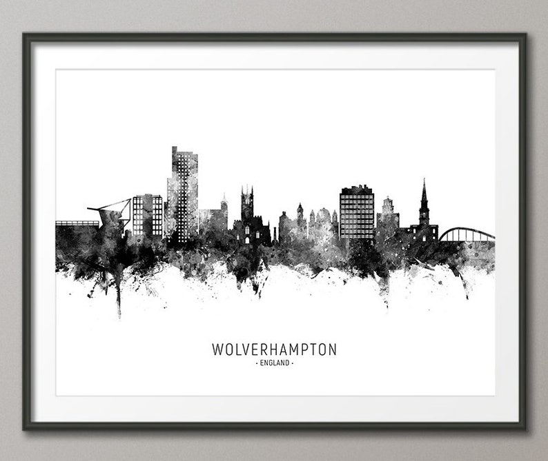 Wolverhampton Skyline Wolverhampton England Cityscape Art - Etsy