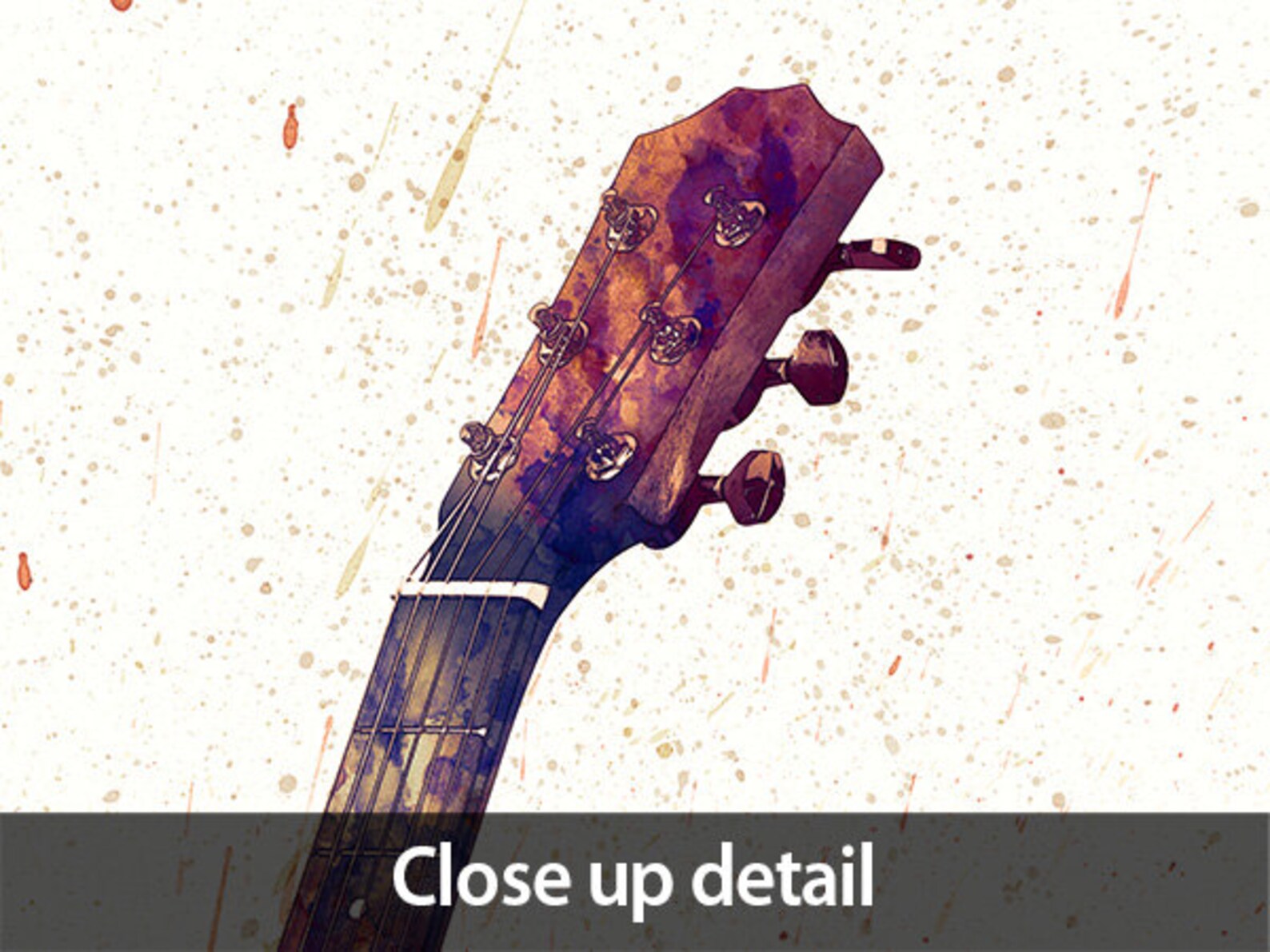 Acoustic Guitar Music Instrument, Abstract Watercolor - Art Print ...