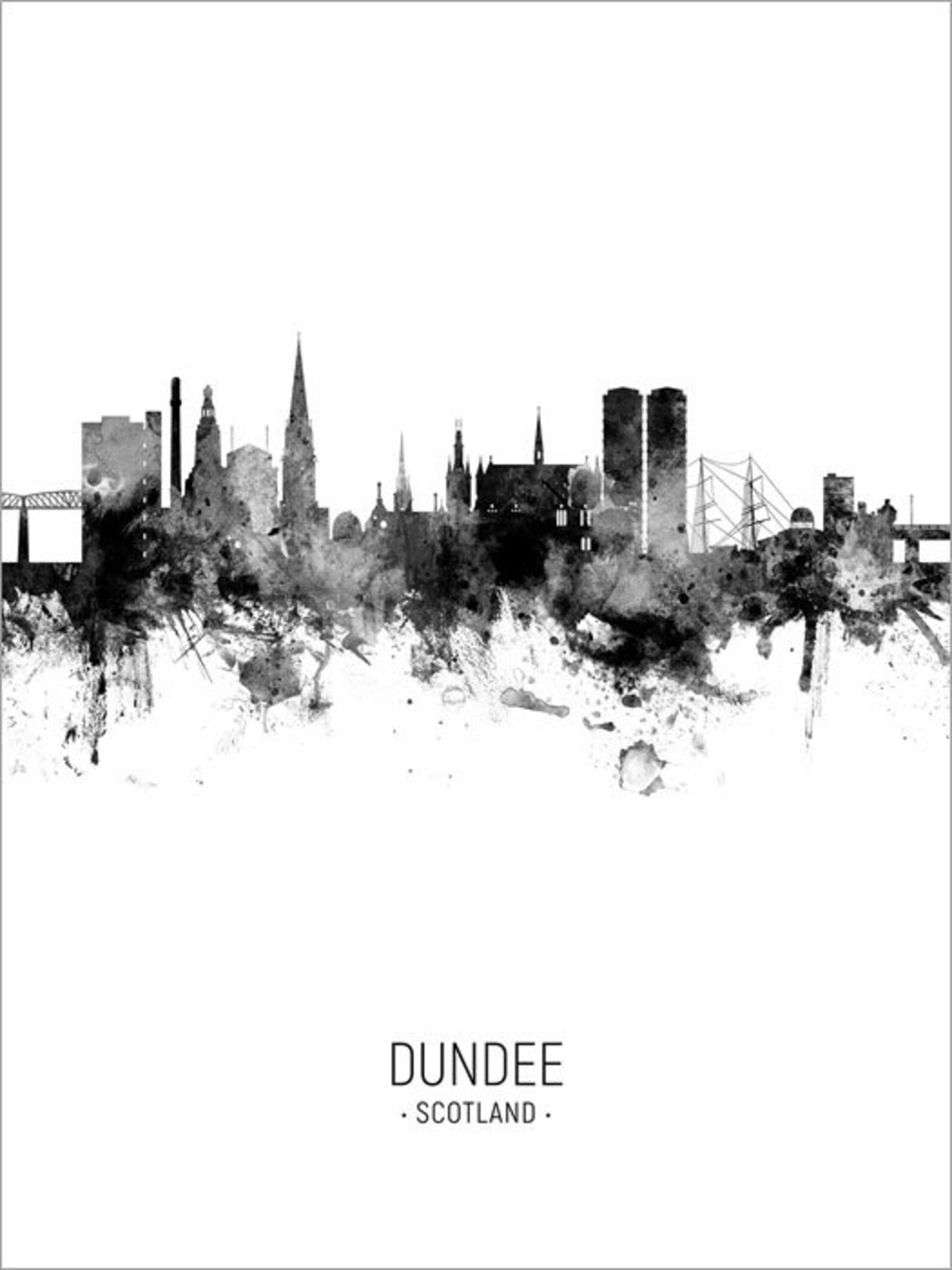 Dundee Skyline Dundee Scotland Cityscape Art Print Poster - Etsy