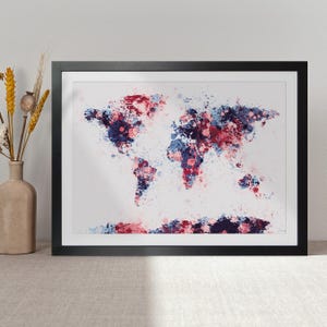 Paint Splashes Map of the World Map, Art Print WM (184) - Etsy Australia