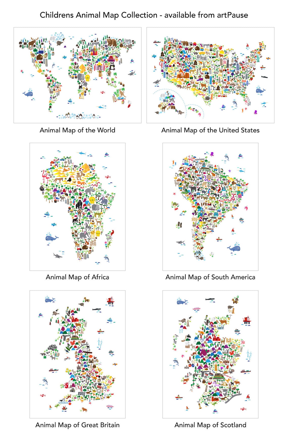 Animal Map of South America for Children and Kids, South America Map ...