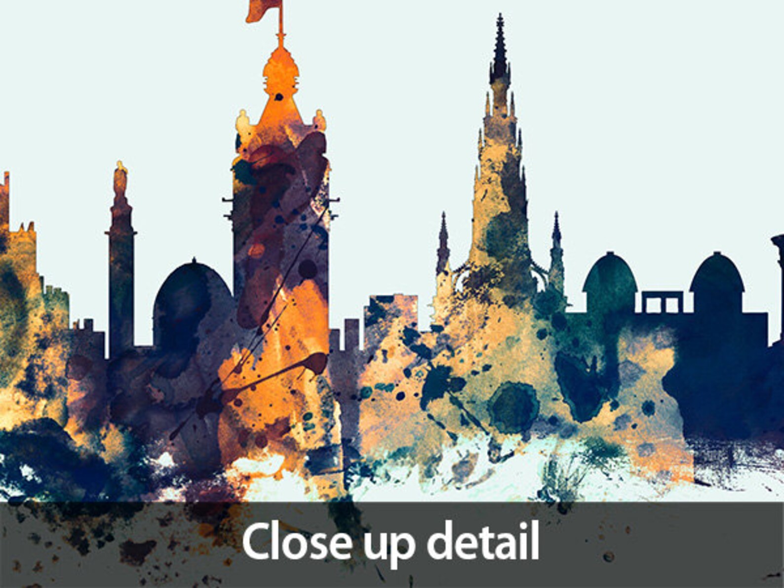 Edinburgh Skyline, Edinburgh Scotland Cityscape Art Print 1637 - Etsy