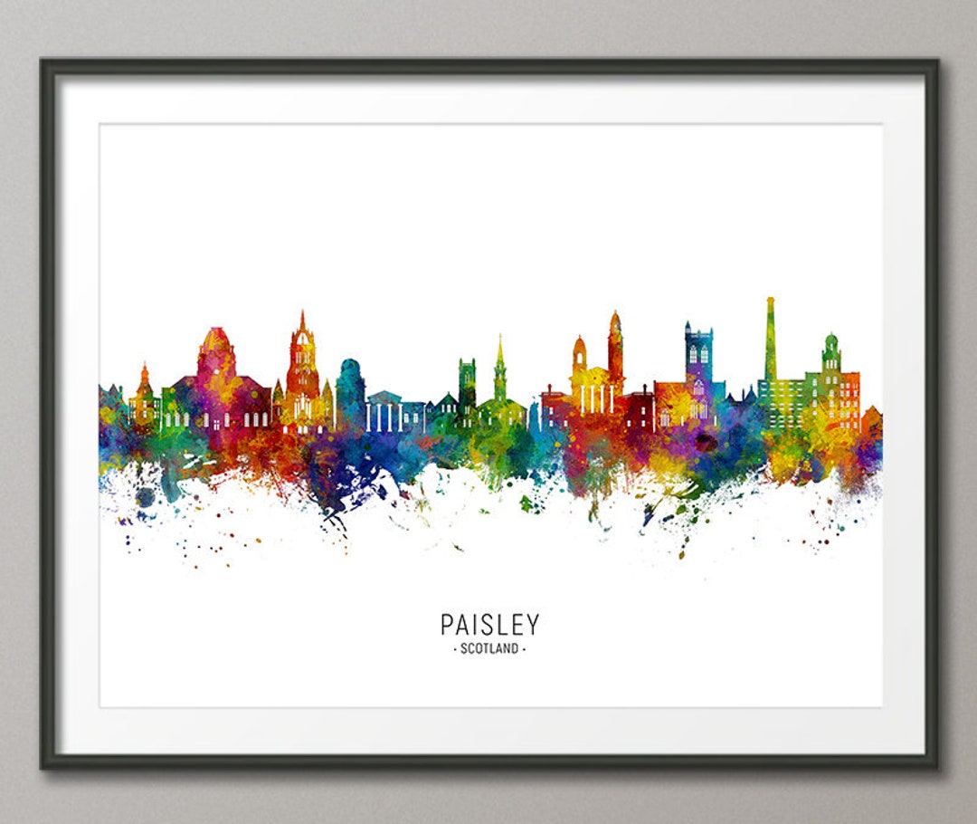 Paisley Skyline, Paisley Scotland Cityscape Art Print Poster CX 24197 ...