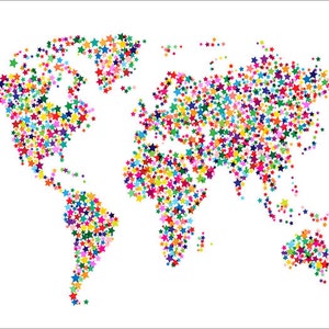 Stars Map of the World Map, Art Print 115 - Etsy