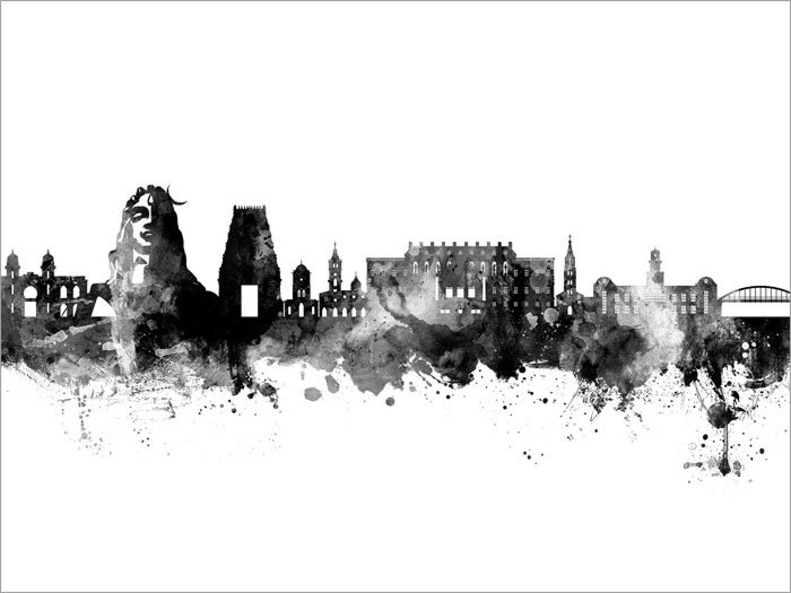 Coimbatore Skyline Coimbatore India Cityscape Art Print - Etsy UK
