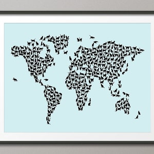 Cats Map of the World Map, Art Print 2530 - Etsy UK