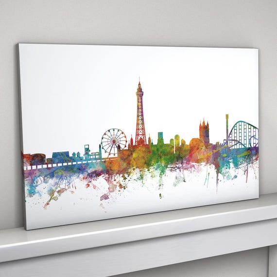 Blackpool Skyline Canvas Blackpool Cityscape Box Canvas Art | Etsy