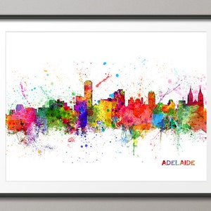 Adelaide Skyline, Adelaide Australia Cityscape Art Print (1053) - Etsy